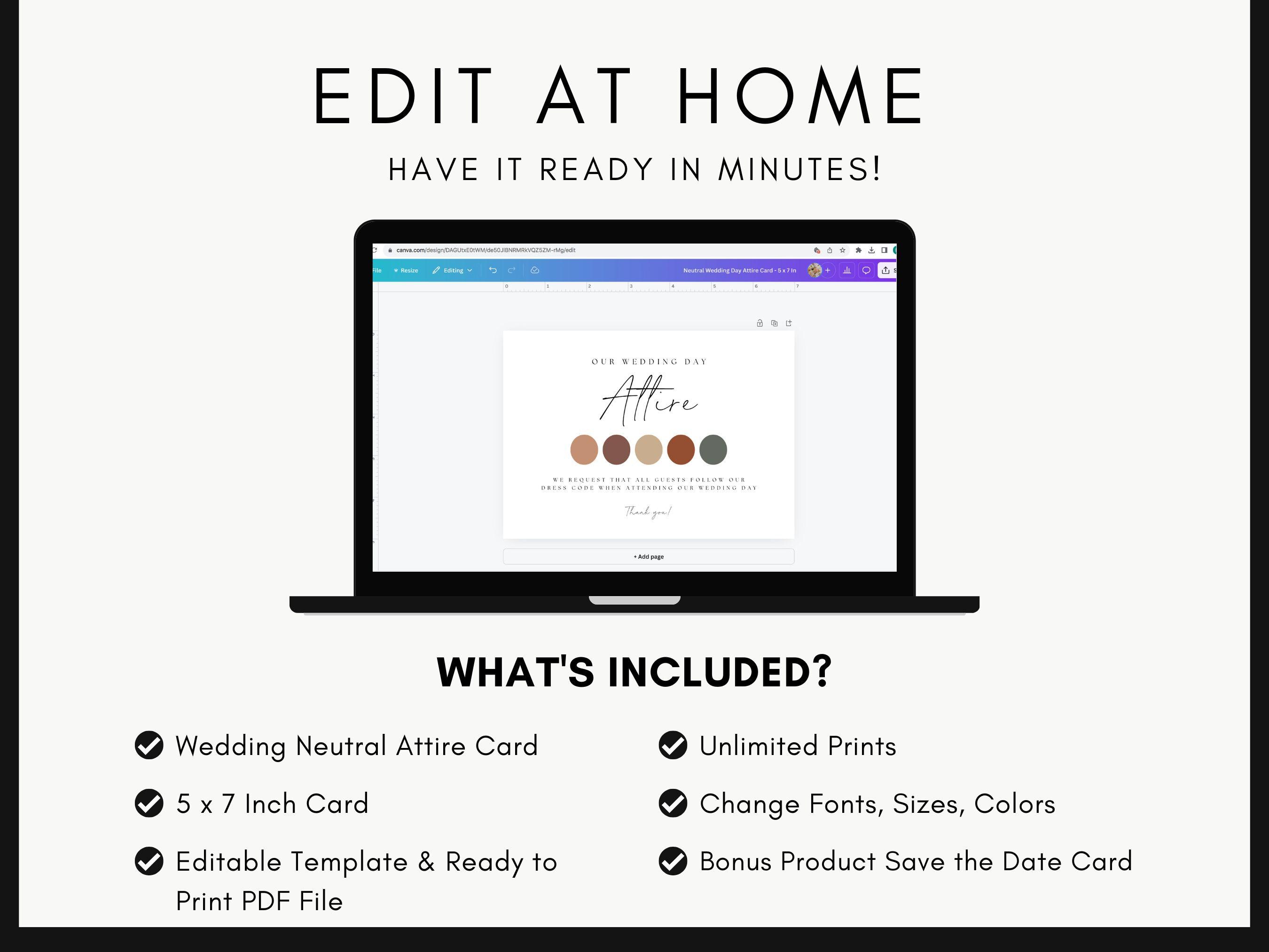 Neutral Wedding Dress Code, Wedding Attire Card, Wedding Guest Attire ...