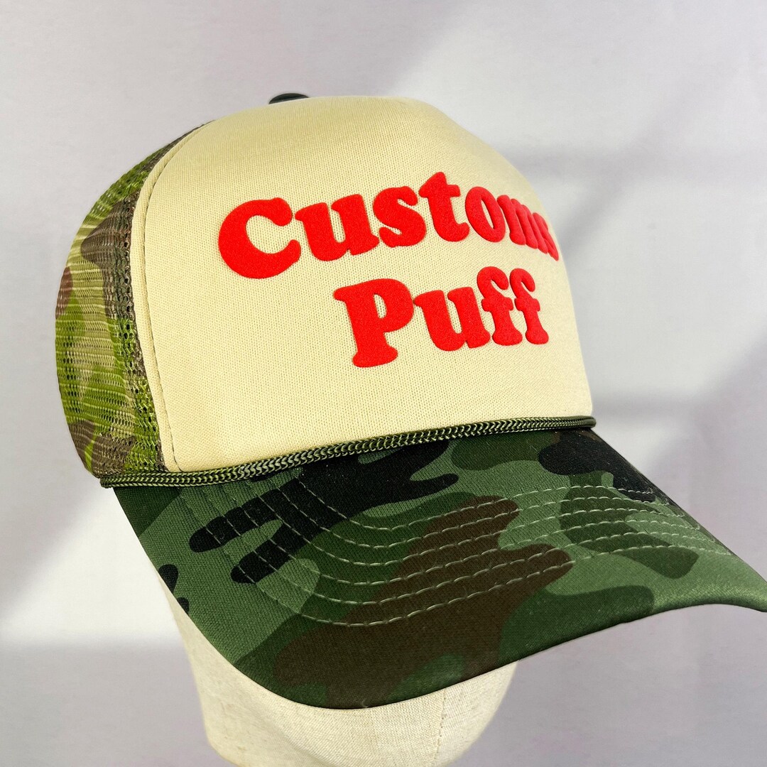 Custom Puff Print Trucker Hat, Your Design Trucker Caps, Personalized ...