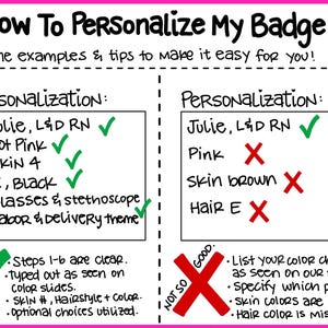 Personalized HORIZONTAL Badge Buddy: Healthcare Name Tag Badge Back 4”W ...