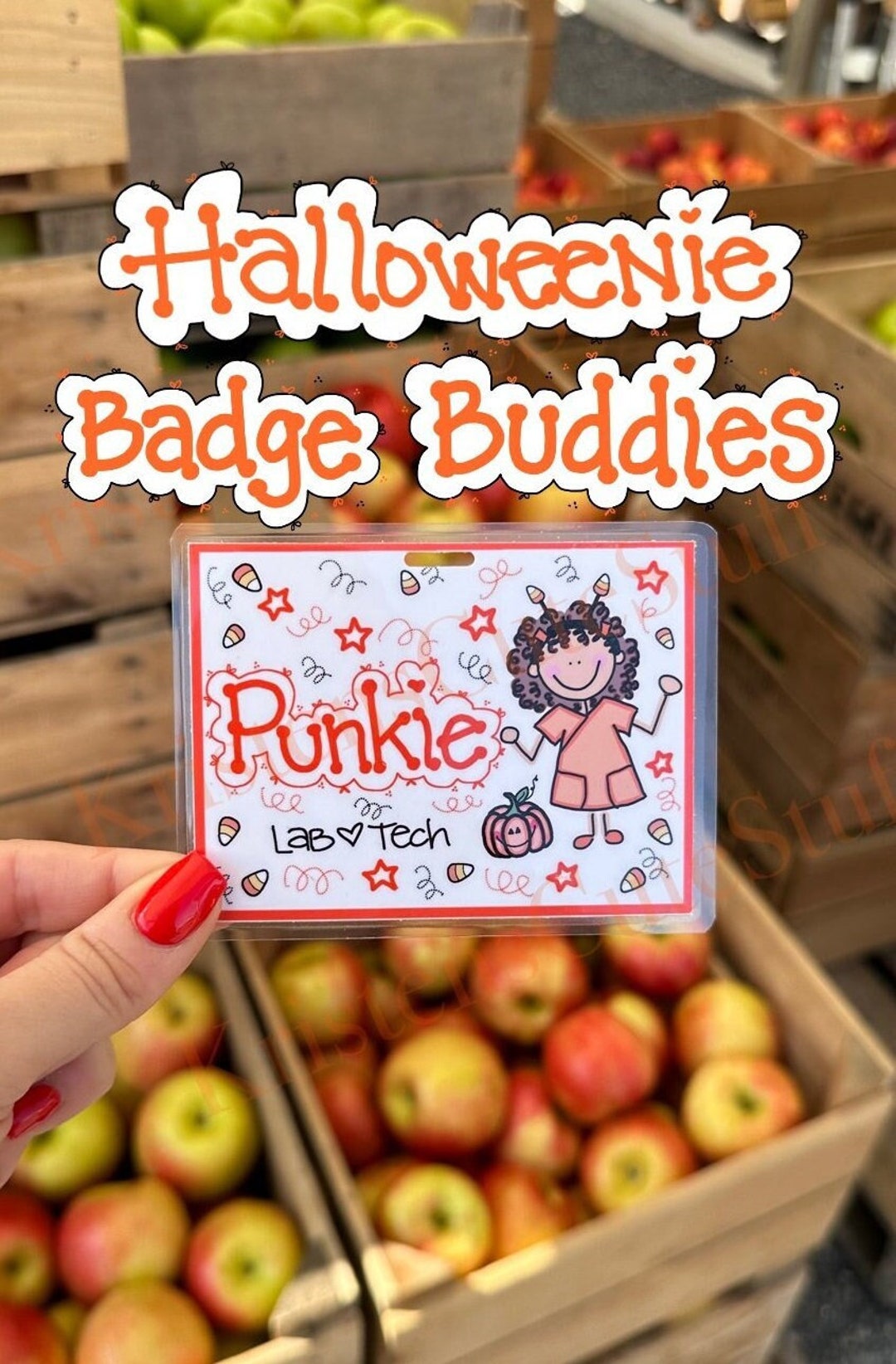Halloween Badge Buddy Cute Badge Back Personalized Name Tag Healthcare ...