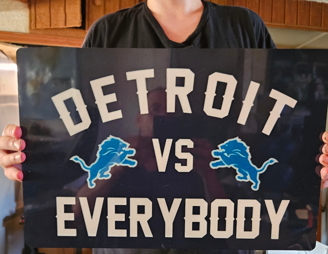 12x18 Inch Detroit Vs Everybody Detroit Lions Metal Poster. - Etsy