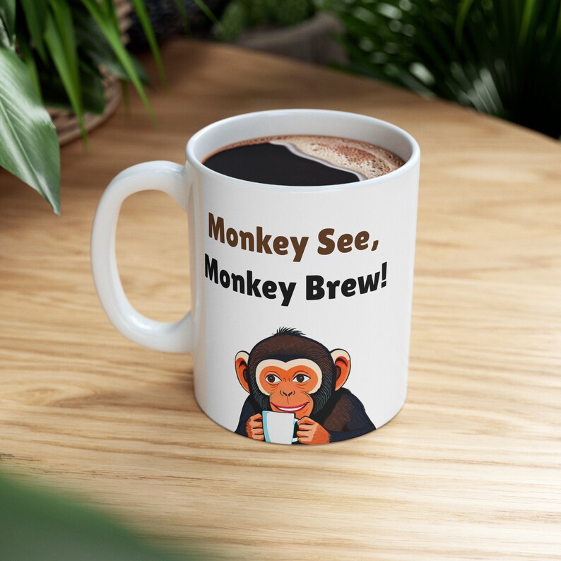 Monkey Gift, Monkey Mug, Gift for Monkey Lovers, Cute Monkey Cup, Funny ...