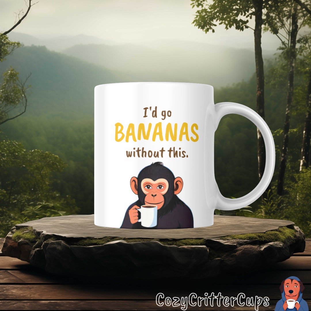 Monkey Mug, Monkey Gift, Gift for Chimp Lovers, Cute Monkey Cup, Funny ...