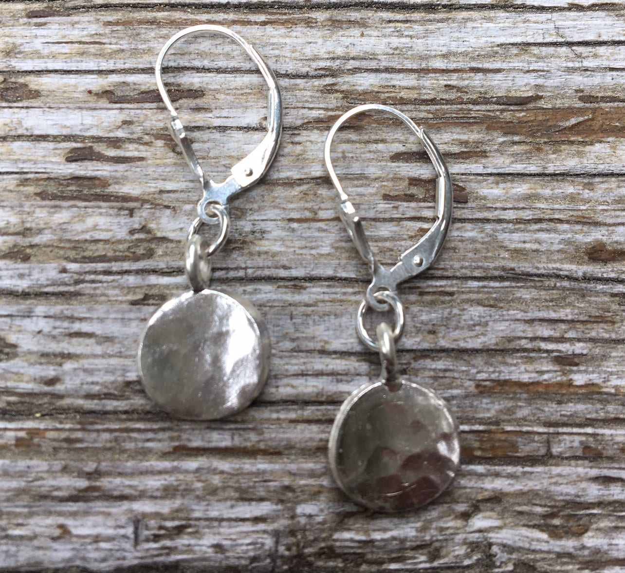 Sterling Silver Hammered Circle Earrings