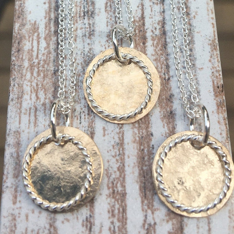 Gold Disc Pendant - Etsy