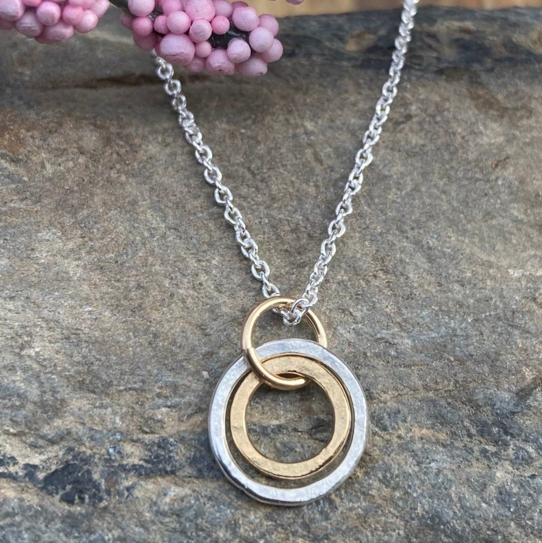 Tiny Silver Necklace, Tiny Sterling Gold Filled Pendant, Tiny Hammered ...