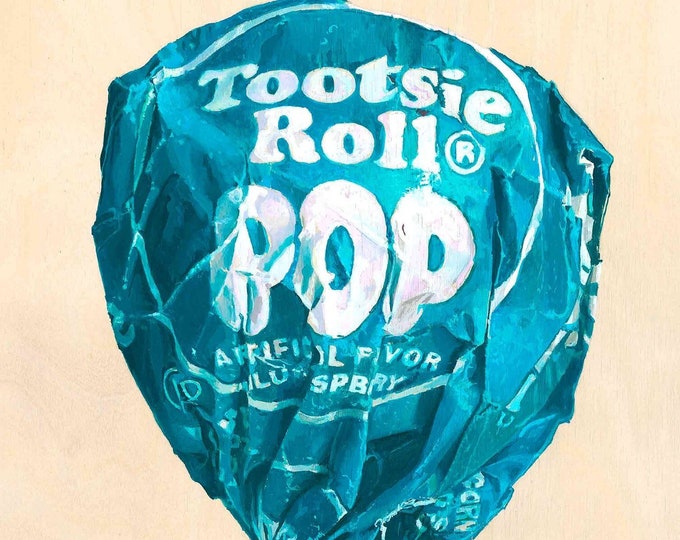 Fun and Colorful Blue Raspberry Tootsie Roll Pop, Fine Art Print Free ...