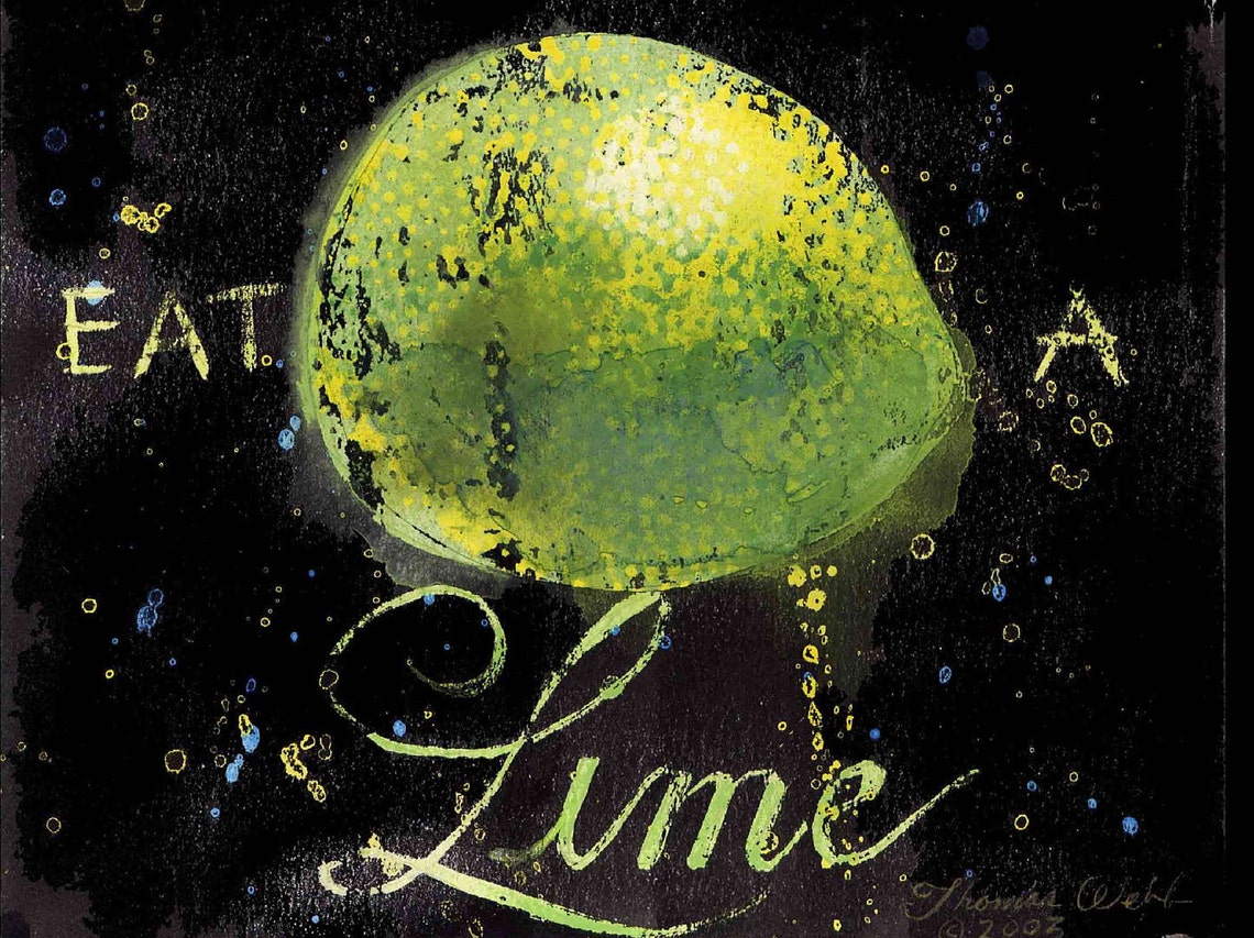 Lime Art Fine art Print Eat a Lime III & IV - Etsy Nederland