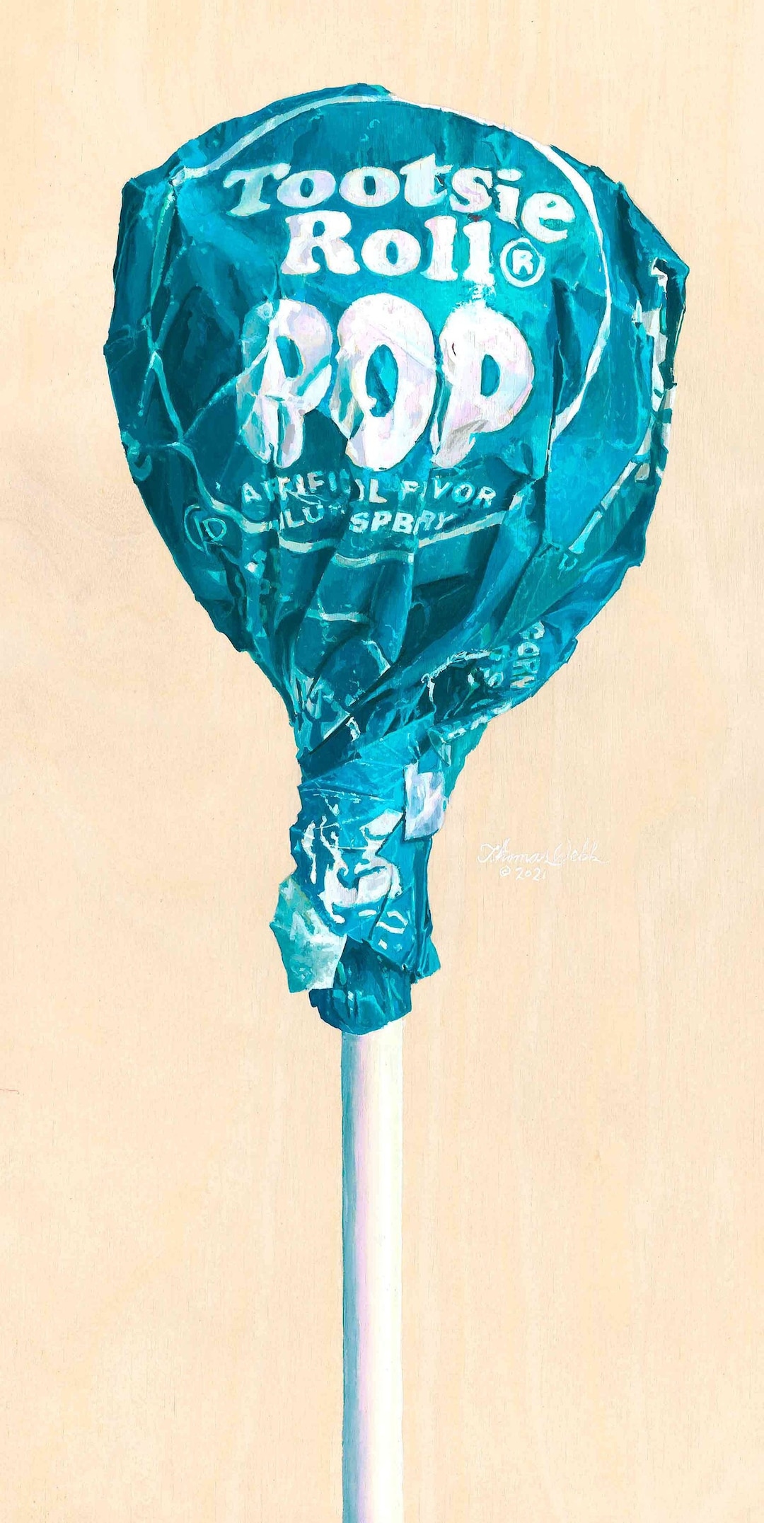 Fun and Colorful Blue Raspberry Tootsie Roll Pop, Fine Art Print – Free ...
