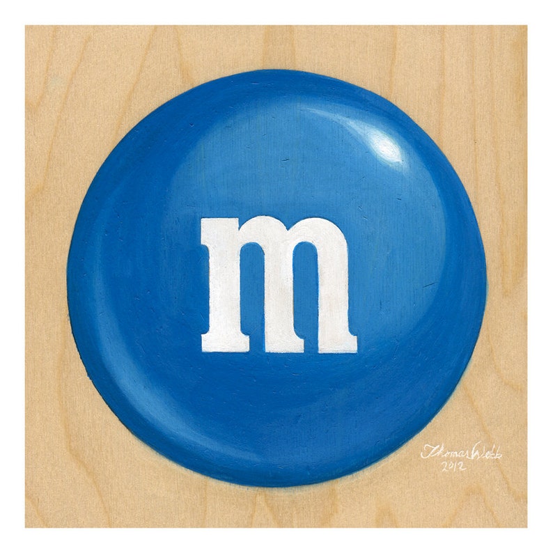 Tan and Blue M&M, Fine Art Print, (multiple Sizes) - Etsy