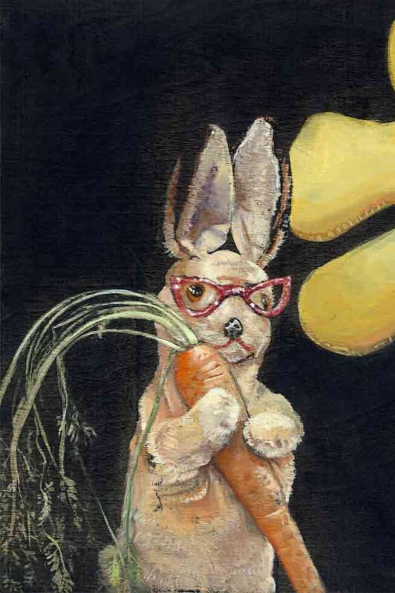 Bunny Rabbit and Mr. Moose, Fine Art Print, - Etsy