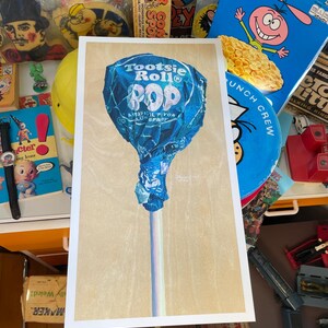 Fun and Colorful Blue Raspberry Tootsie Roll Pop, Fine Art Print – Free ...