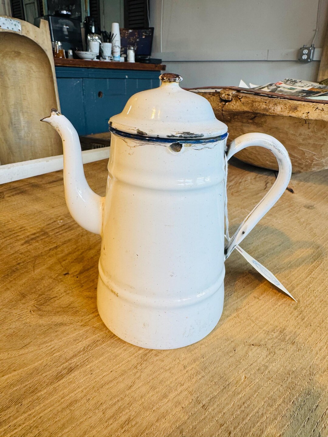 Vintage French Enamel Kettle - Etsy