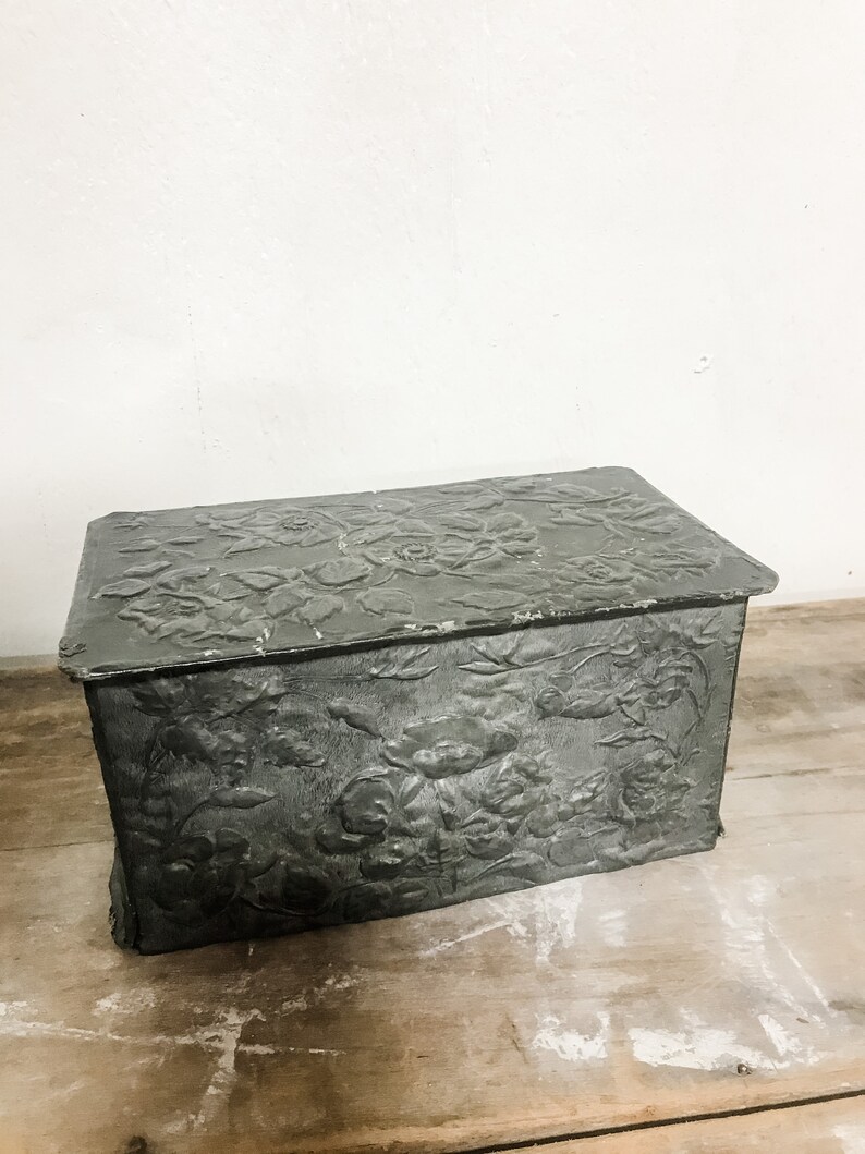 French Embossed Tin Box - Etsy