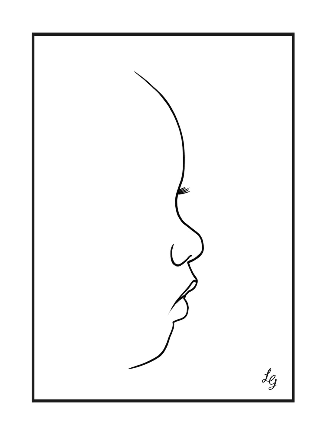 Custom Fine Line Baby Profile Drawing | Personalized Baby Portrait ...