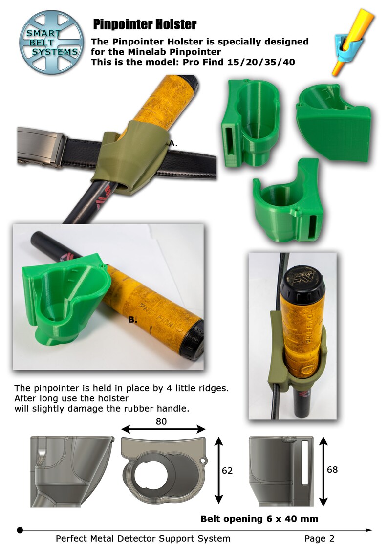 Pinpointer Holster. Smart Belt Systems for Metal Detecting. - Etsy