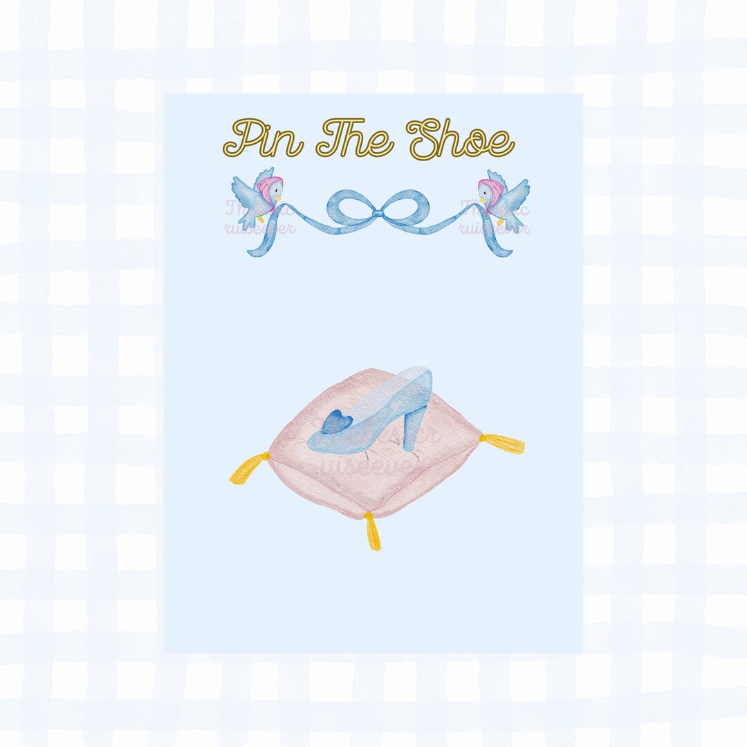 Cinderell Party Games Glass Slipper Pin the Cinderell Shoe,blue ...