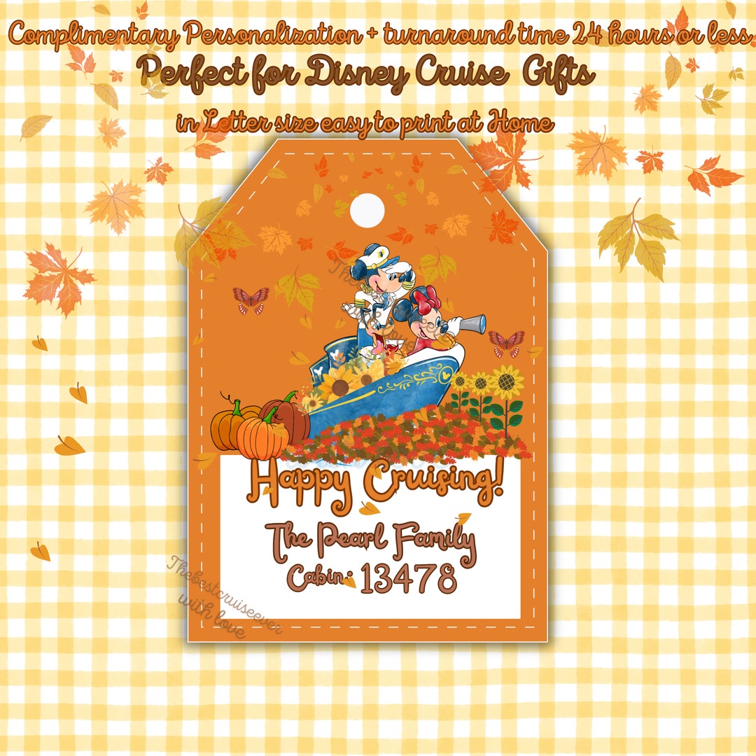 DCL Gift Tag Fish Extender Cruise Gift Tag/pixi Gifting /dcl Fall Tag ...