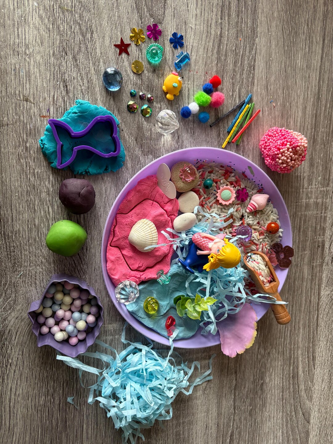 Mermaid Play Dough Set- Sensory- Ocean- Child Led Play- Early Years ...