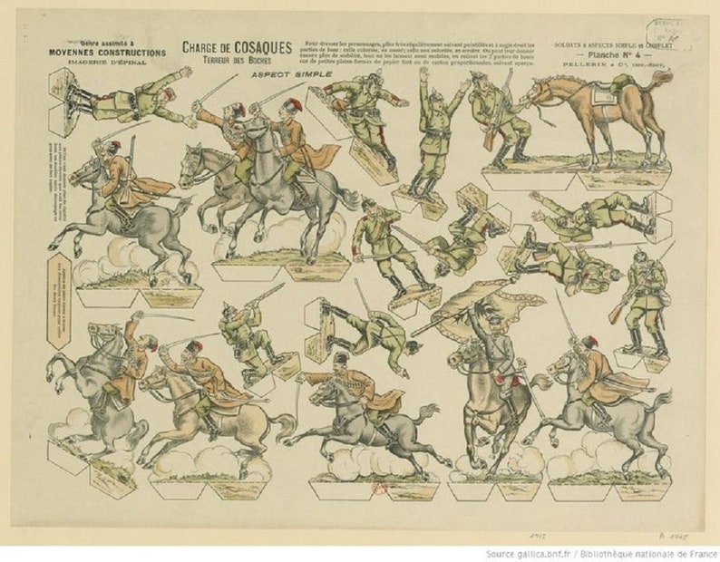 WW1 Paper Toy Soldiers Cossacks Fighting Germans Cut-outs - Etsy