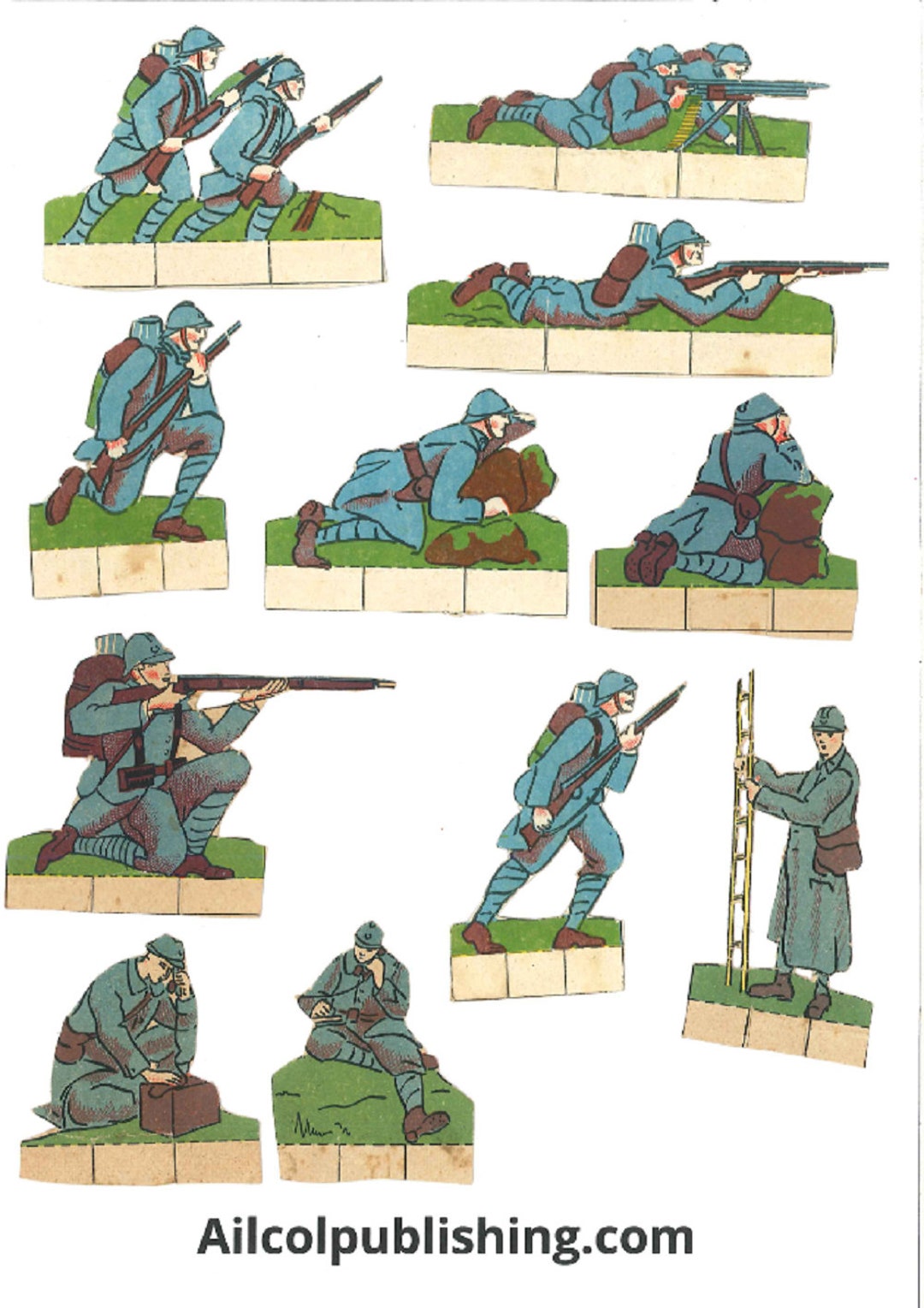 WW1 French Paper Toy Soldiers - Etsy