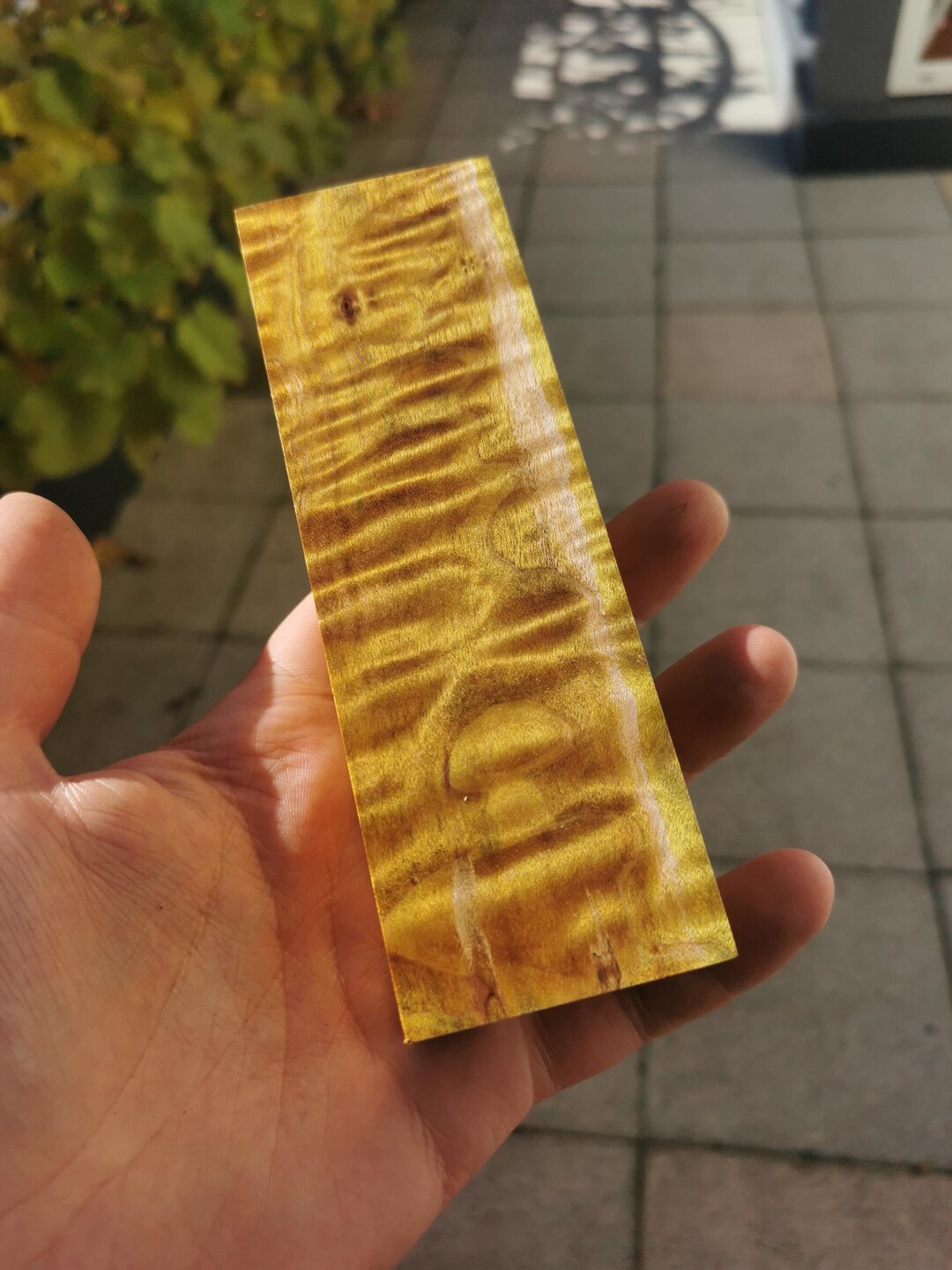 Stabilized Goldrush Yellow Quilted Maple Block for Use in Knifemaking ...