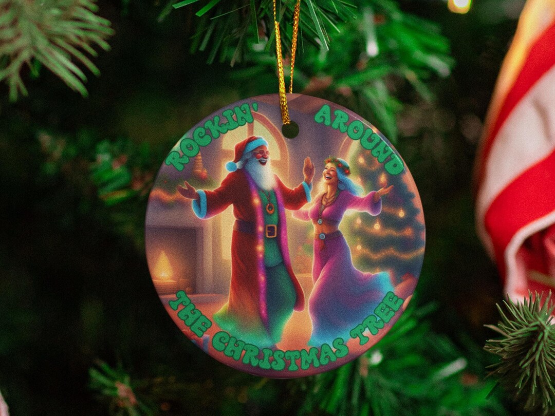 Rockin' Around the Christmas Tree Dancing Hippie Santa & Mrs. Claus ...