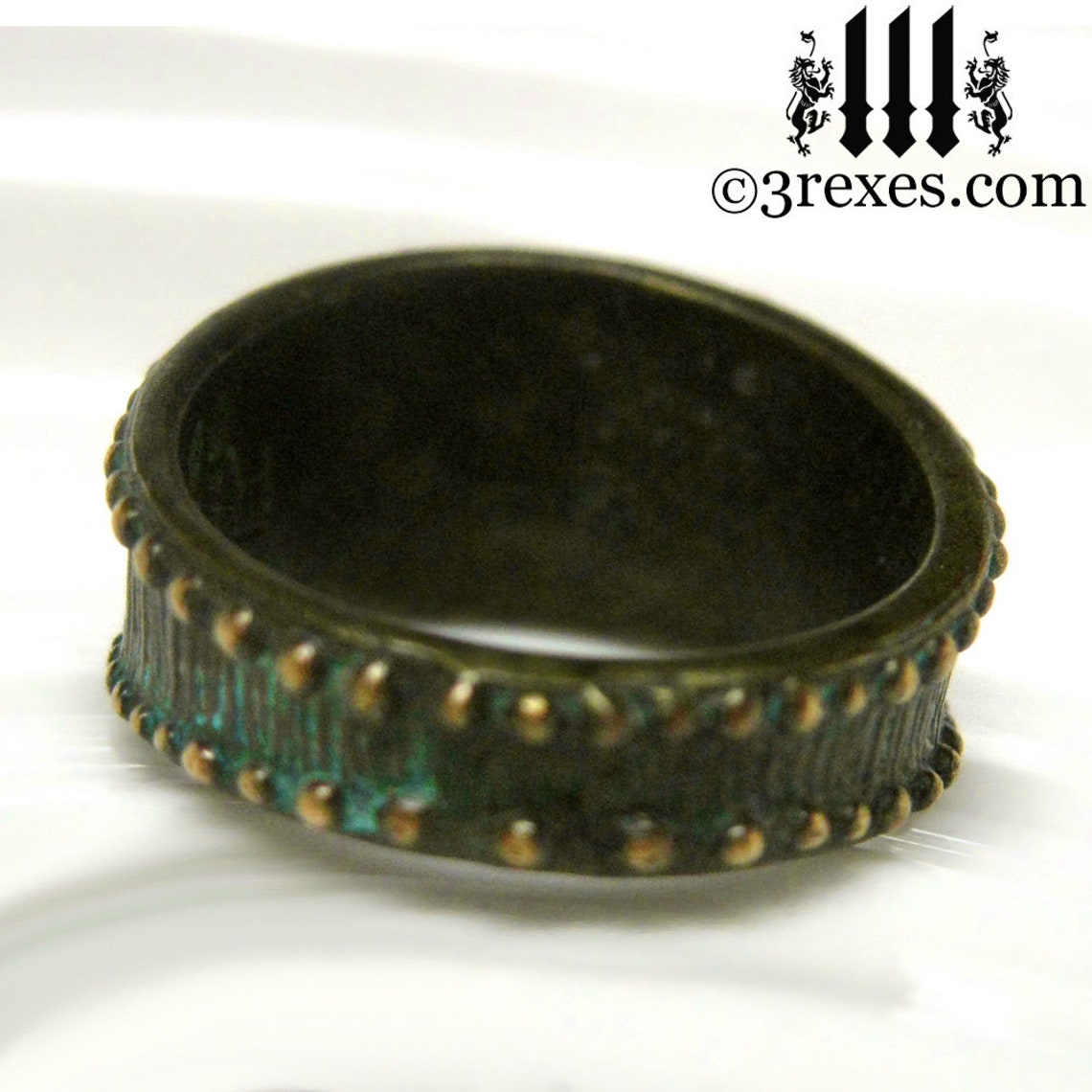 Mens Ring Dark Bronze Studded Iron Cross Band Crude Medieval - Etsy Sweden