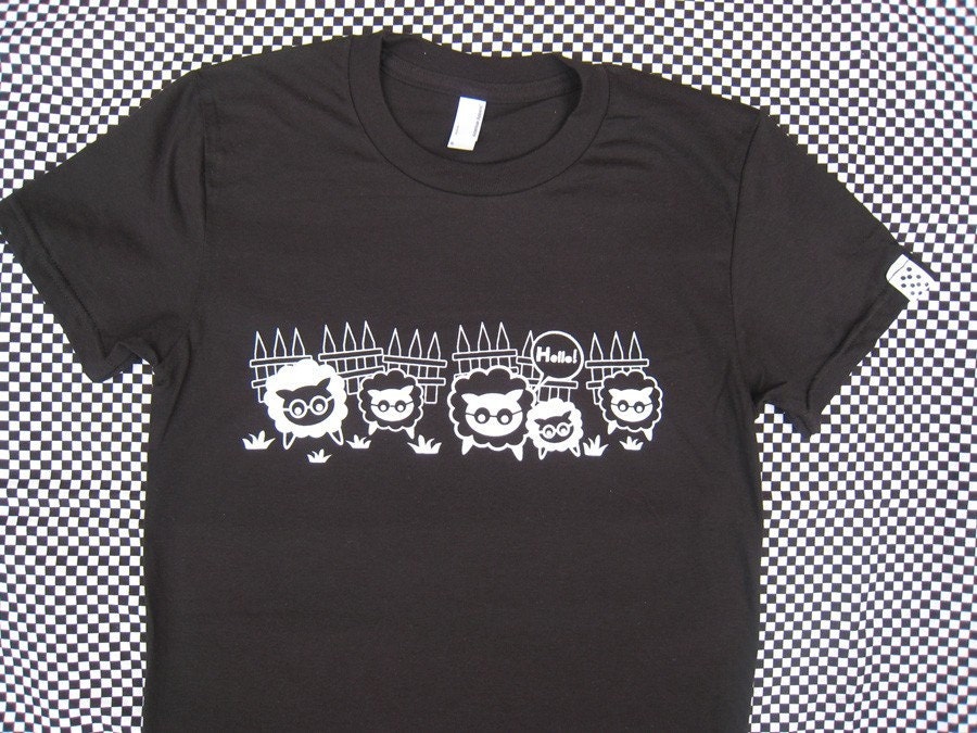 Hello T-shirt - Panda or Sheep Design - Etsy