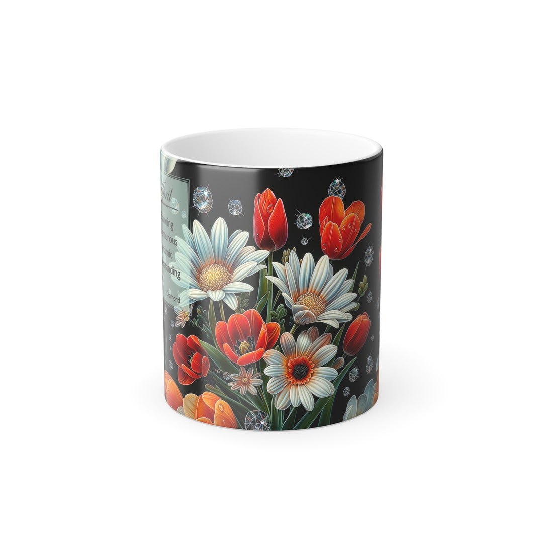 April Birthstone and Birth Flower Mug: A Dazzling Color-changing ...