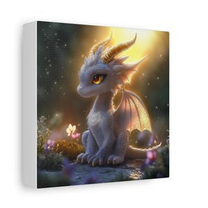 Sweet Baby Silver Dragon Wall Art A Touch of Magic and Wonder - Etsy