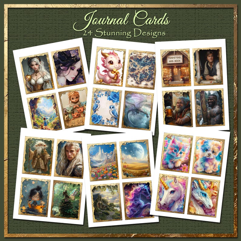 Mystic Realms Fantasy Junk Journal Kit | Printable Ephemera & Writing ...