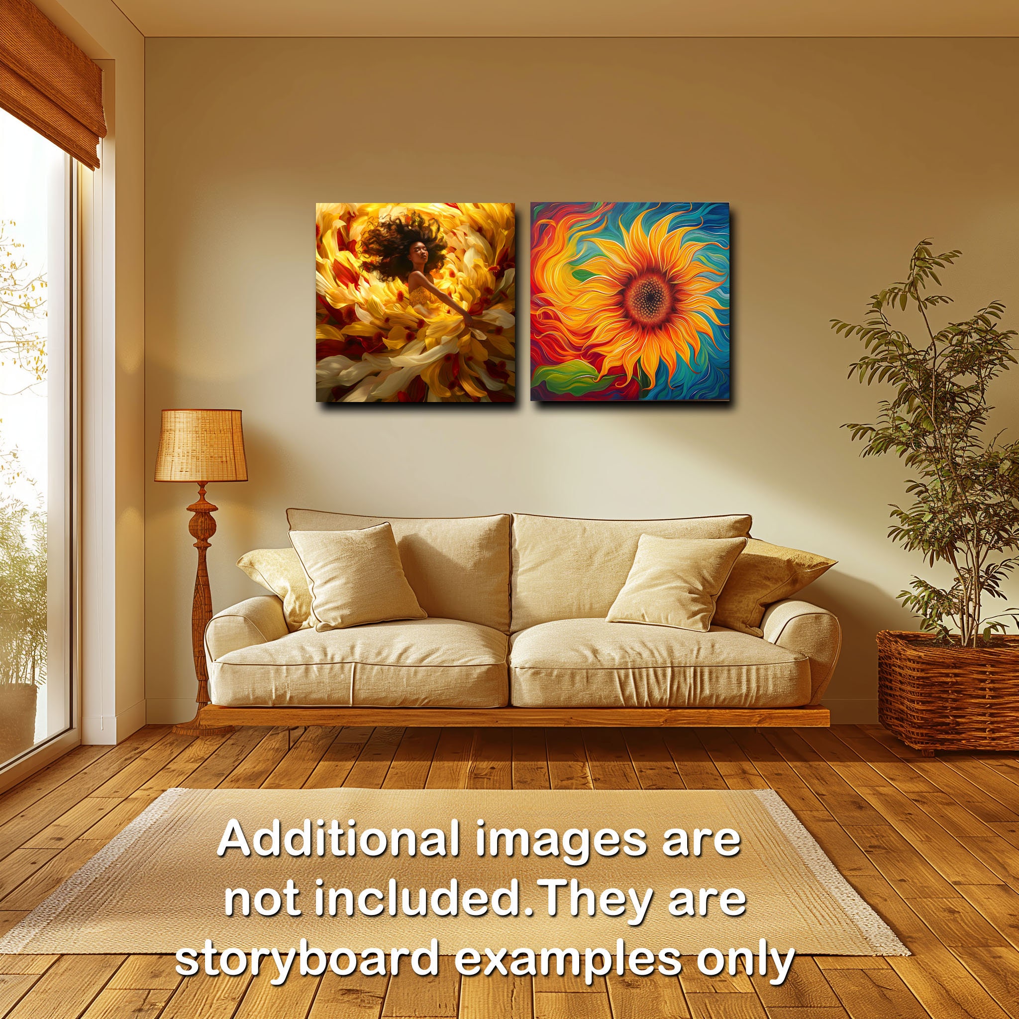 Sunflower Princess, Dancing Fantasy Princess, Canvas Wall Art - Etsy