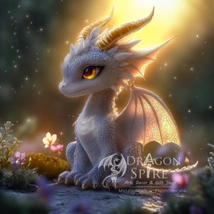 Sweet Baby Silver Dragon Wall Art – A Touch of Magic and Wonder - Etsy
