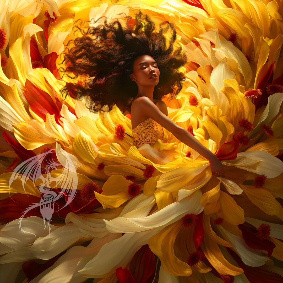 Sunflower Princess, Dancing Fantasy Princess, Canvas Wall Art - Etsy