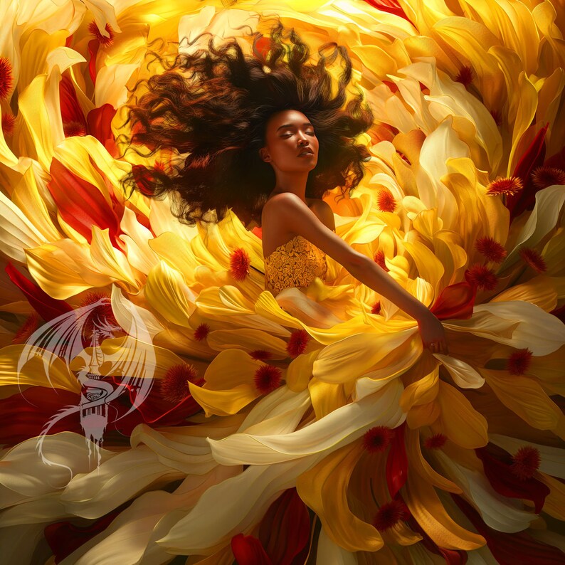 Sunflower Princess, Dancing Fantasy Princess, Canvas Wall Art - Etsy