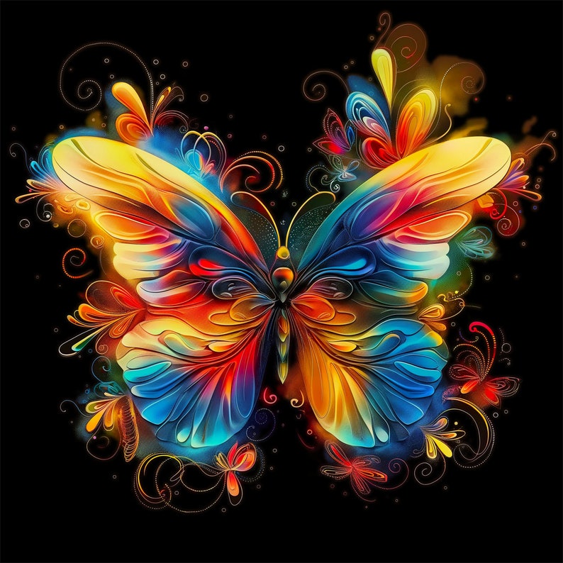 Shirt for Women, Butterfly, Neon, Girlfriend Gift, Friend Gift, Mother ...