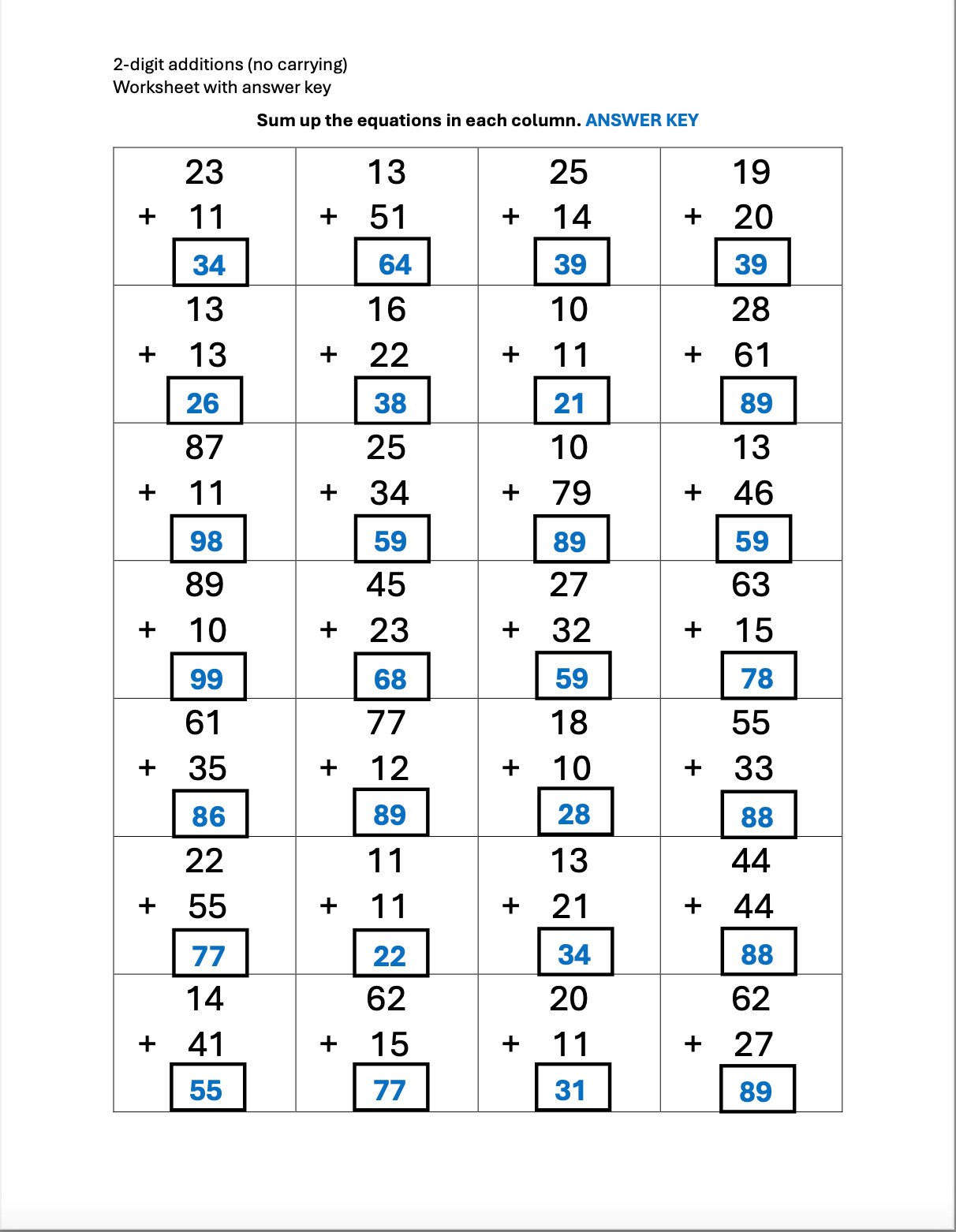 2-digit Additions (decoding Math) - Etsy