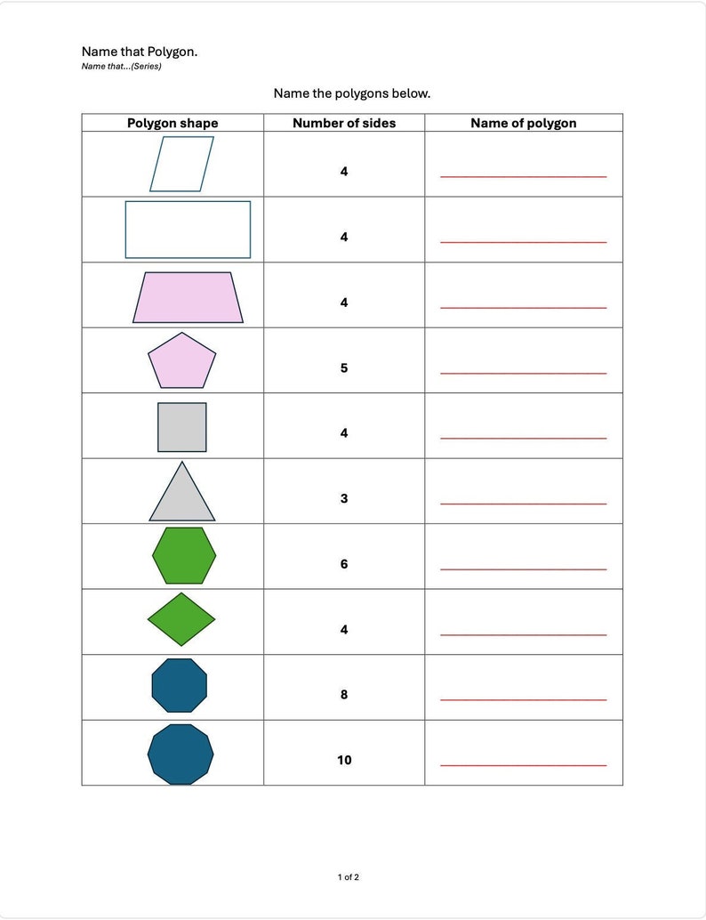 Name That Polygon (decoding Polygons) - Etsy