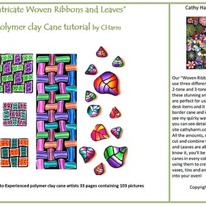 Intricate Woven Ribbons and Leaves Polymer Clay Cane Tutorial by Charm ...