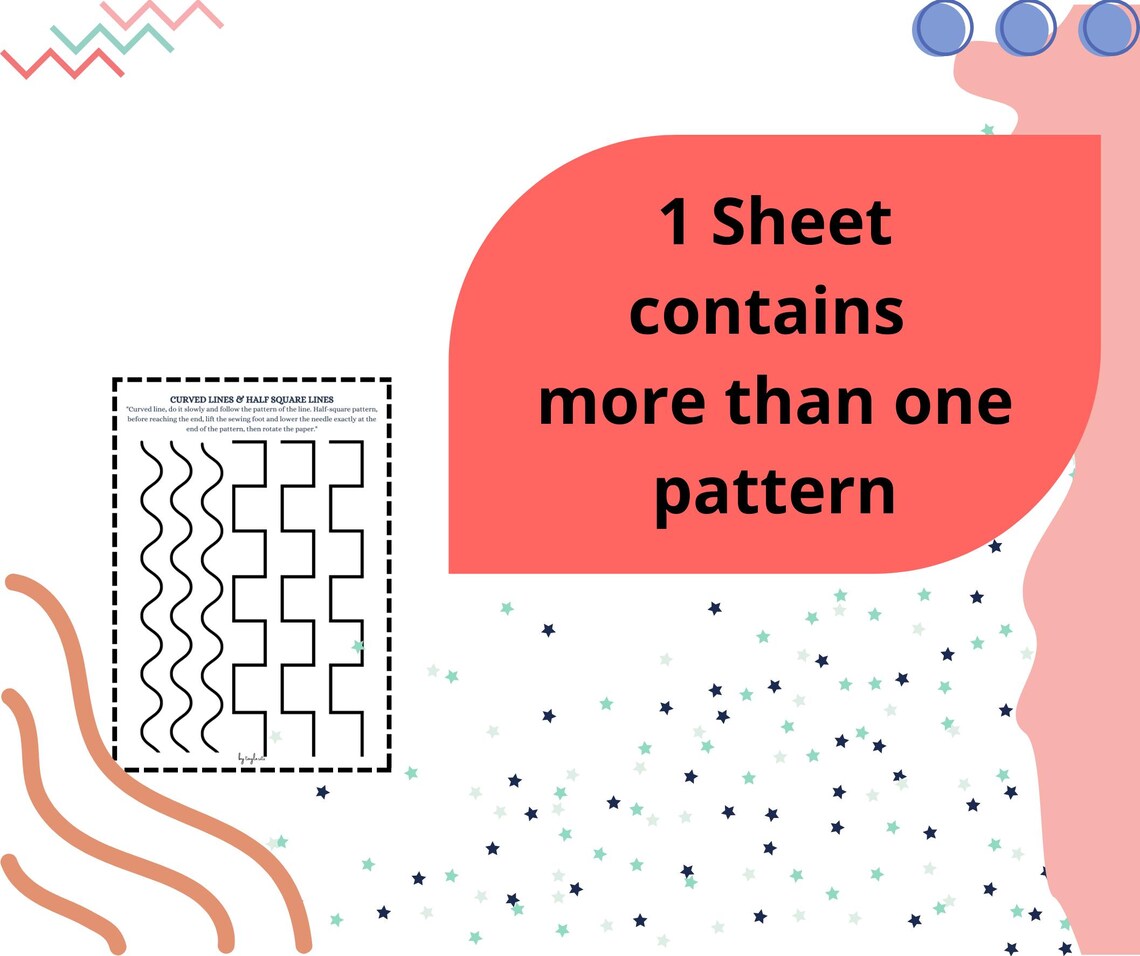 Sewing Practice Template | Printable PDF Download for Kids & Beginners ...