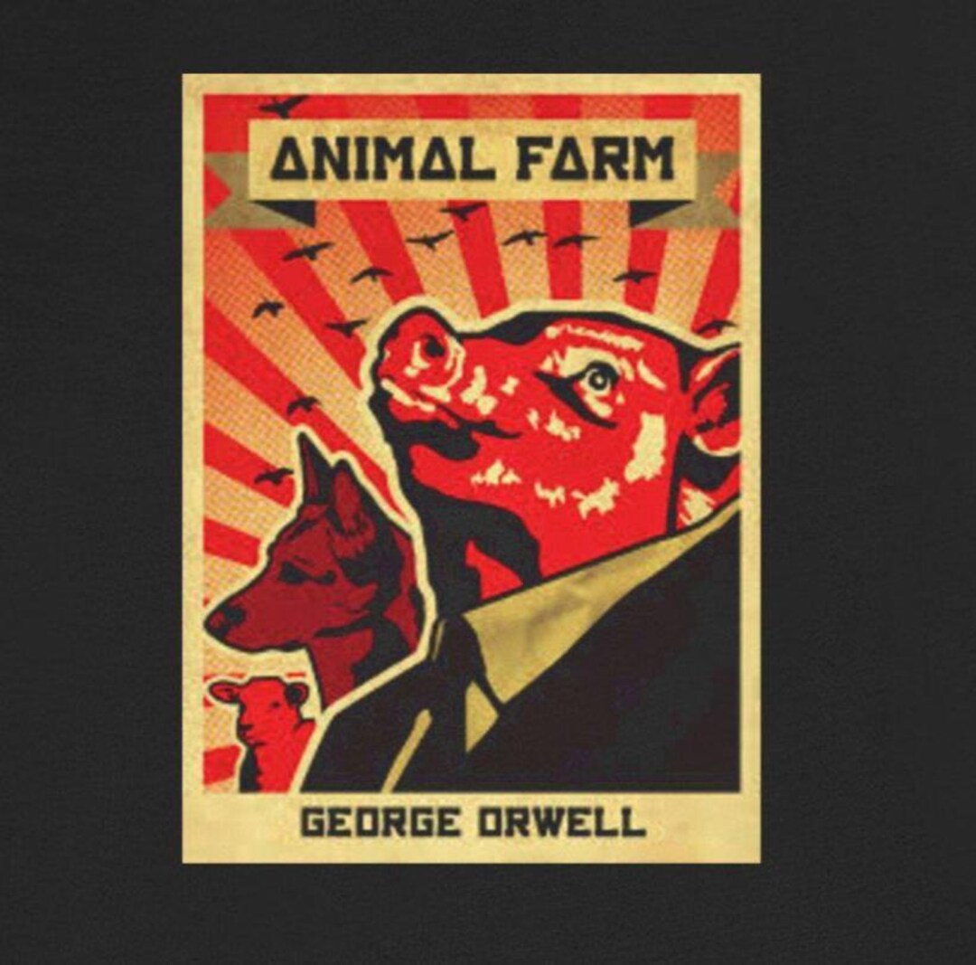 Animal Farm Pig Poster Tee | George Orwell Dystopian Novel Art - Etsy