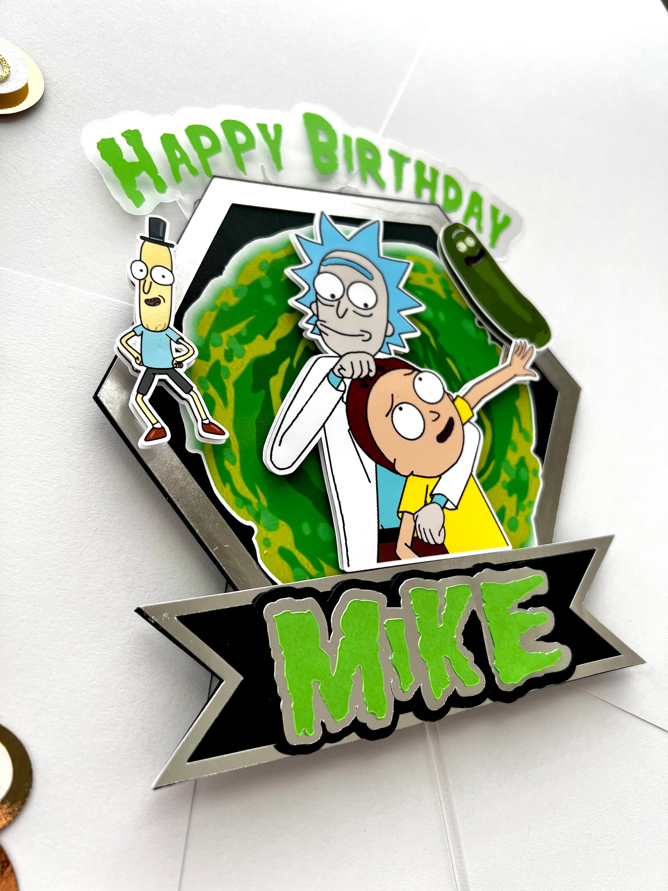 Cartoon Cake Toper Rick and M-inspired Cake Decoration Party Decor Morty Personalized 3D Cake ...