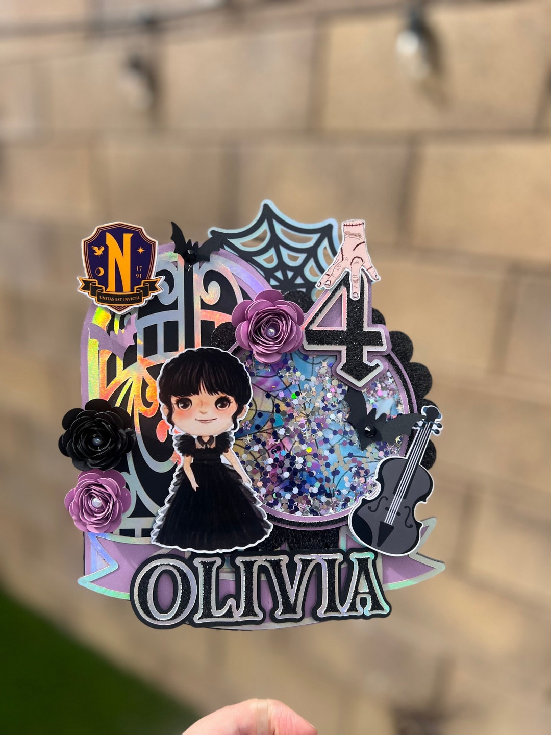 Wednesday Inspired Cake Topper Wednesday Addams Cake Decoration Addams ...
