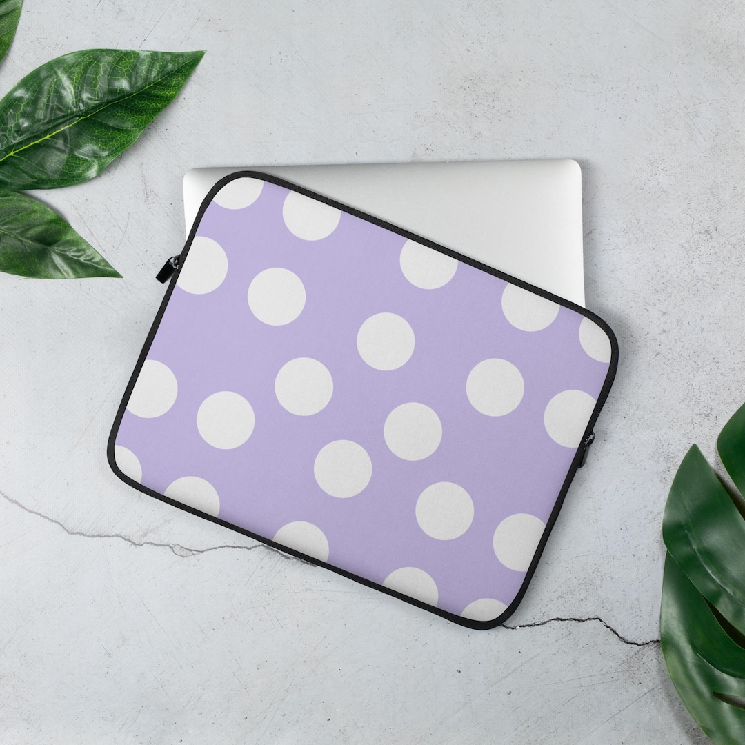 Purple Laptop Case, Purple Polka Dot Laptop Sleeve, College Computer ...