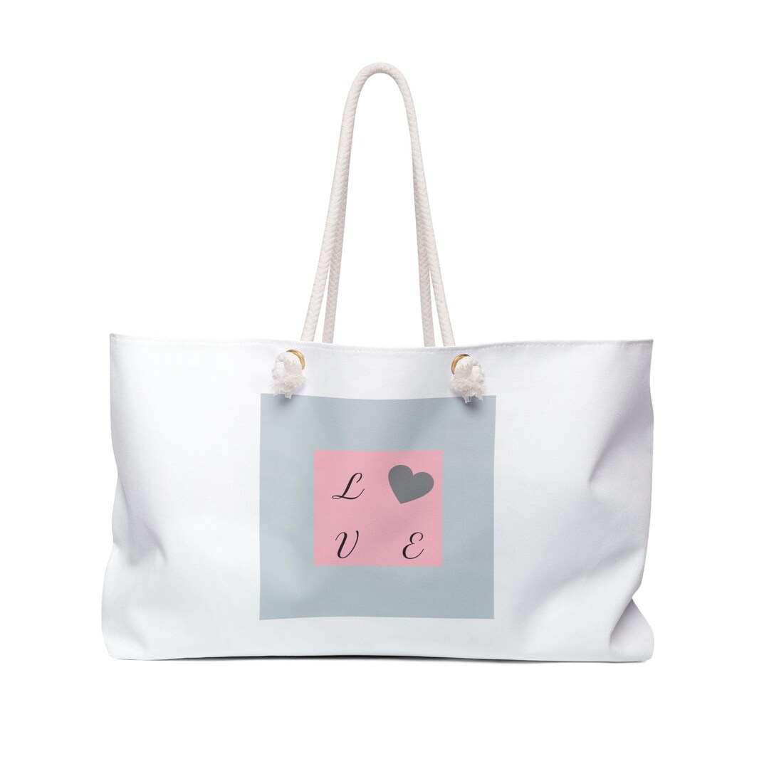 Love-inspired Weekender Bag With Rope Handles – Romantic Travel Tote ...