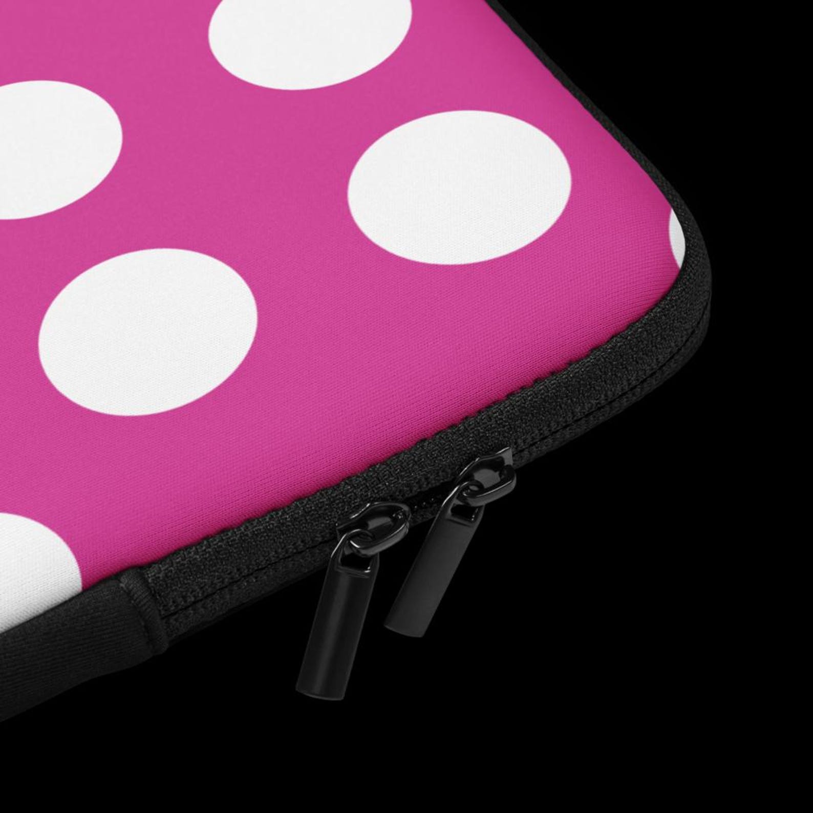 Bright Pink Laptop Case, Pink Polka Dot Laptop Sleeve, Woman's Computer ...