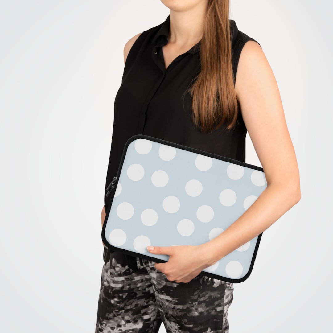 Pale Blue Laptop Case, Polka Dot Laptop Sleeve, College Computer ...