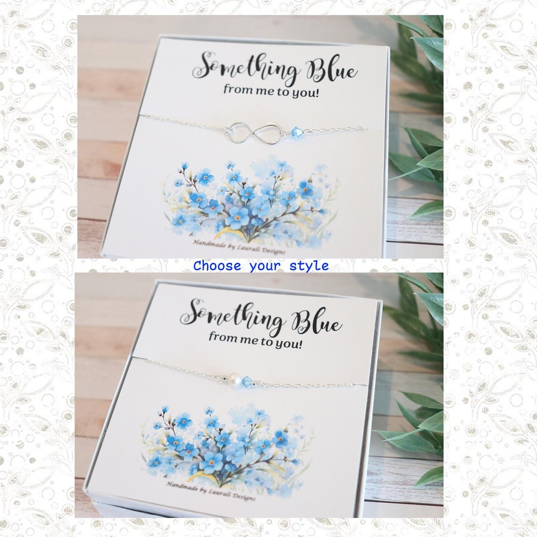 Something Blue for Bride Anklet Sterling Silver, Delicate Blue Crystal ...