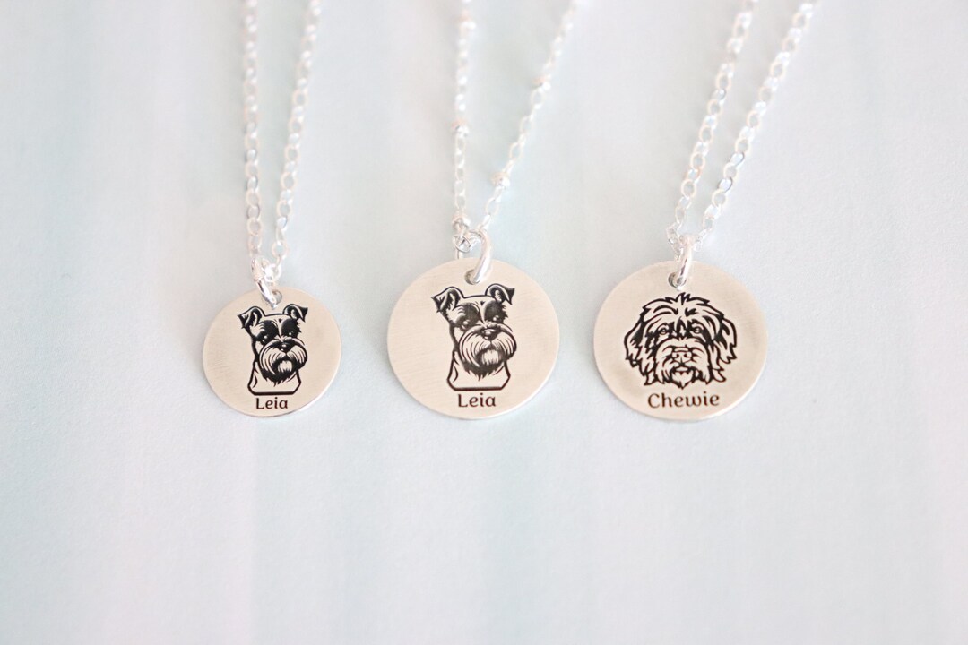 Custom Dog Name Necklace Sterling Silver, Dog Breed Necklace, Pet ...